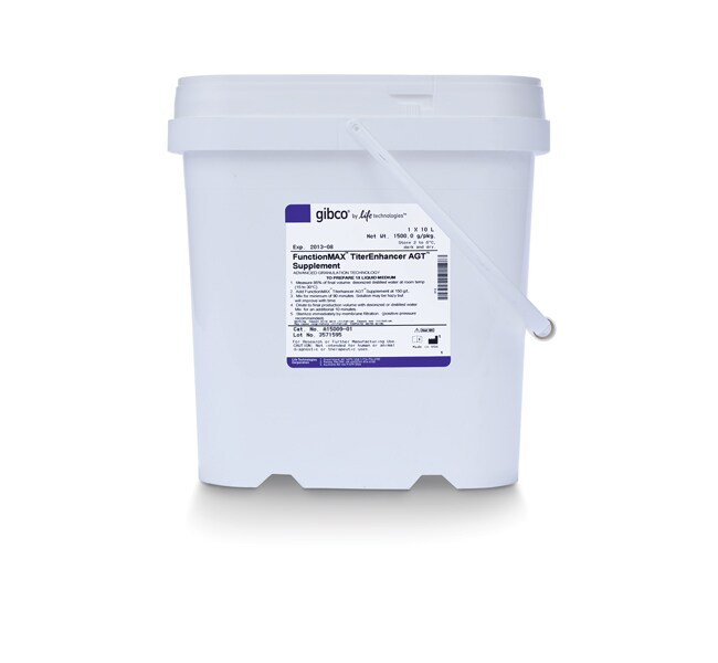 Gibco FunctionMAX TiterEnhancer, AGT additive 10L | Buy Online | Gibco ...