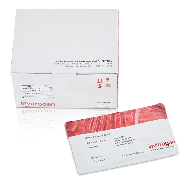 Invitrogen iBlot 3 Transfer Stacks, midi, PVDF 3 x 10 Stacks:Productos ...