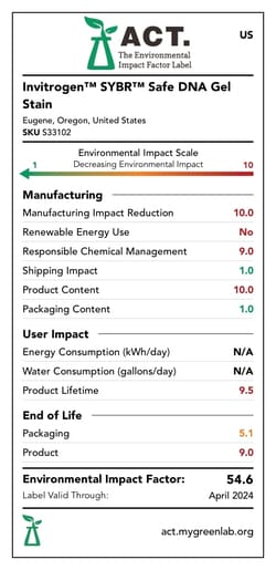 Invitrogen SYBR Safe DNA Gel Stain 400μL:Gel Electrophoresis Equipment ...